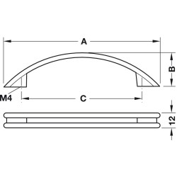 Greb, zinklegering, flet mønster, antracit, 177 mm