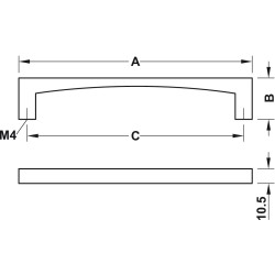 Greb, zinklegering, flet mønster, antracit, 177 mm